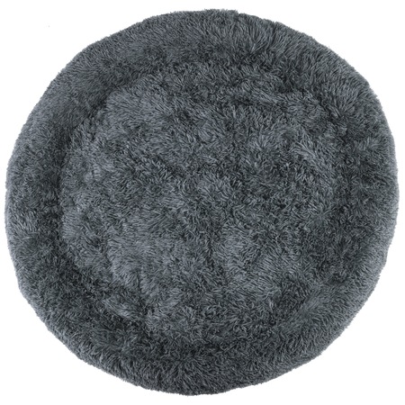 Pat rotund pentru caini si pisici, PuppyJoy, 100 CM, Gri - eMAG.ro