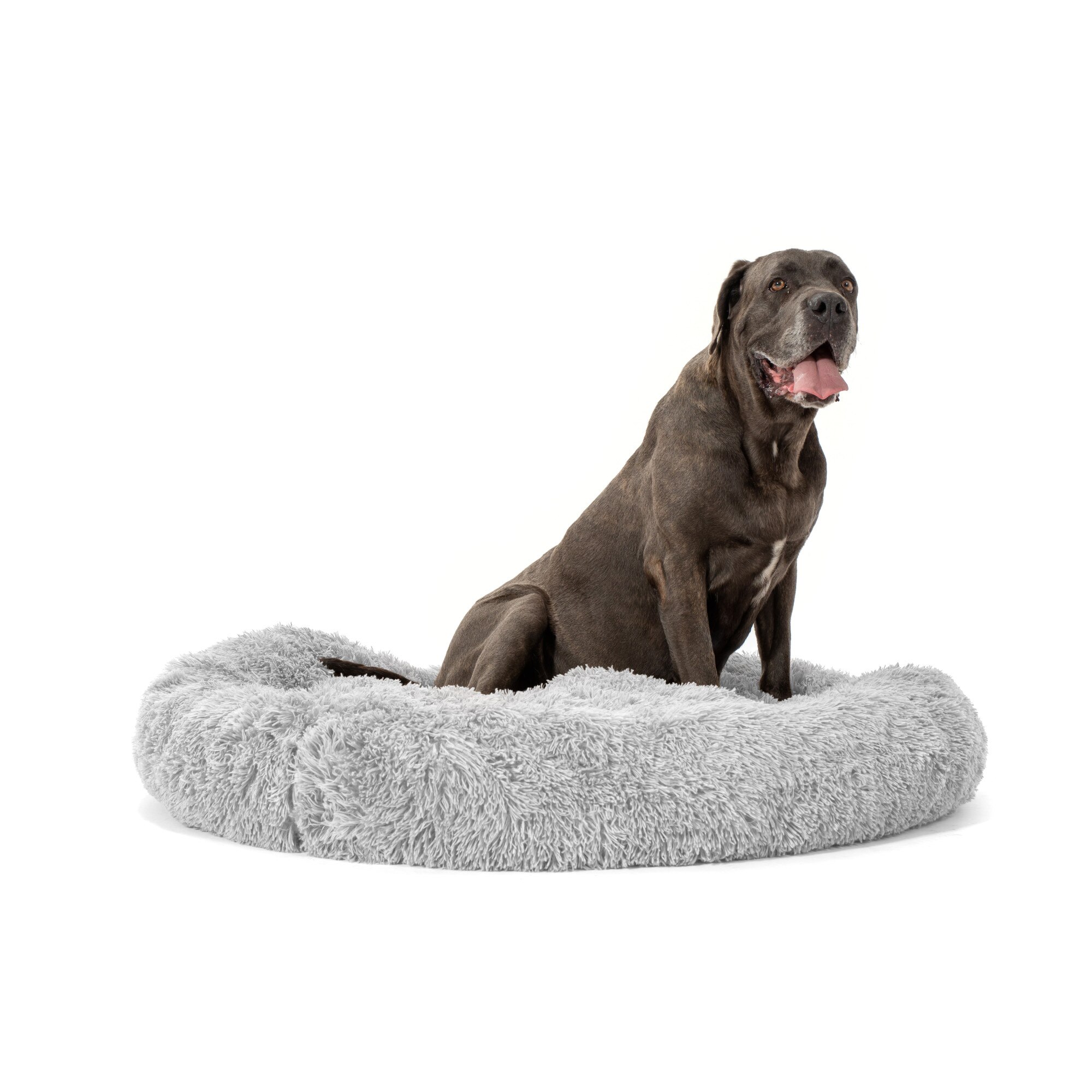 Pat rotund pentru caini si pisici, PuppyJoy, 100 CM, Gri - eMAG.ro