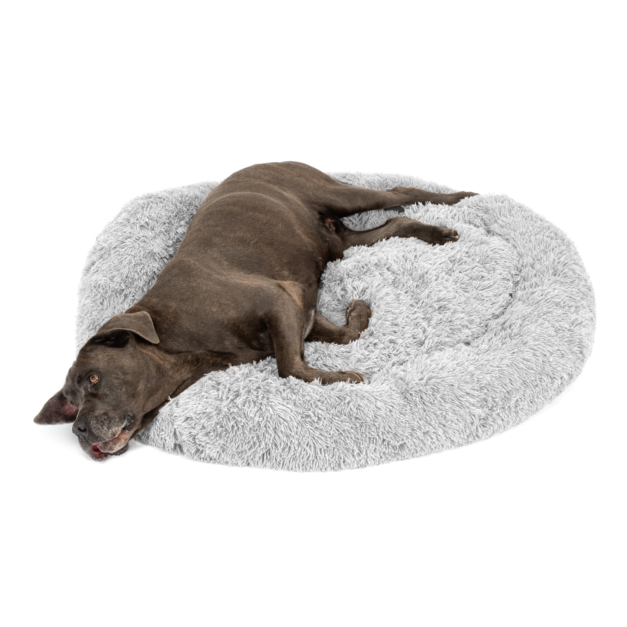 Pat rotund pentru caini si pisici, PuppyJoy, 80 CM, Gri deschis - eMAG.ro
