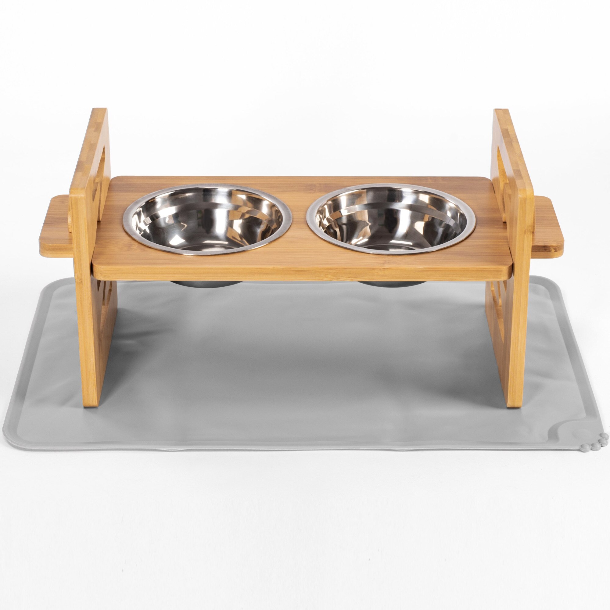 Set 2 castroane cu covoras pentru caini, PuppyJoy, Metal\Silicon, Gri ...