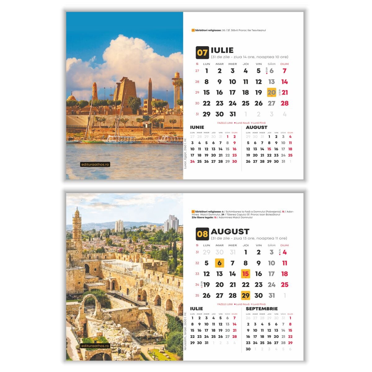 Calendar de birou 2024, Mapamond, orase vechi, 11, 5x16, 5 cm, 12 ...