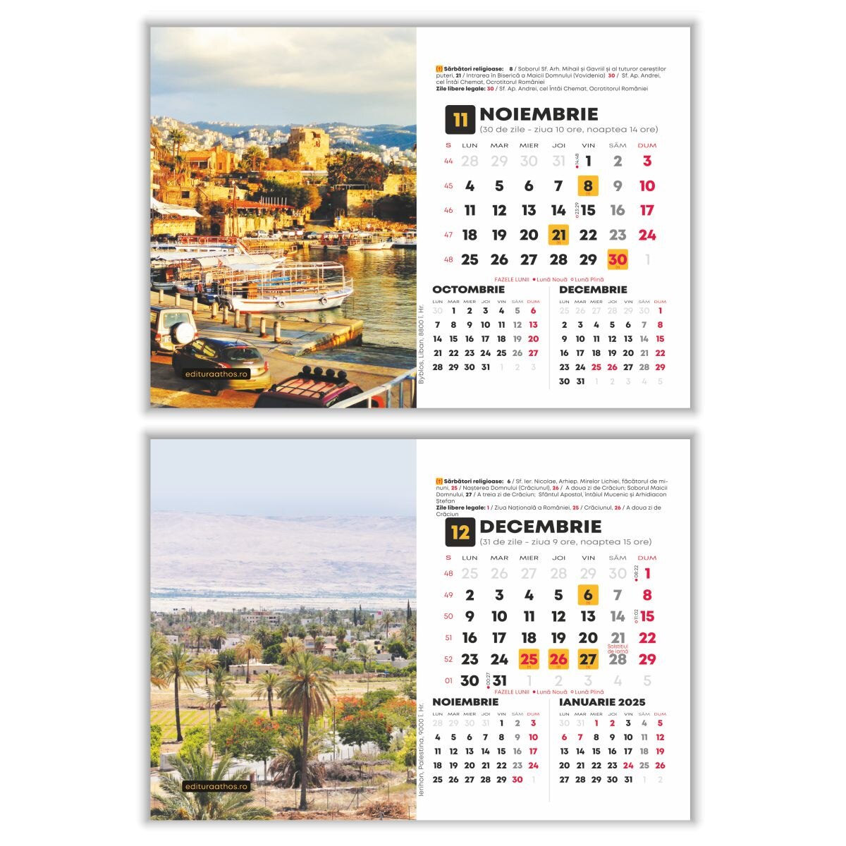 Calendar de birou 2024, Mapamond, orase vechi, 11, 5x16, 5 cm, 12 ...