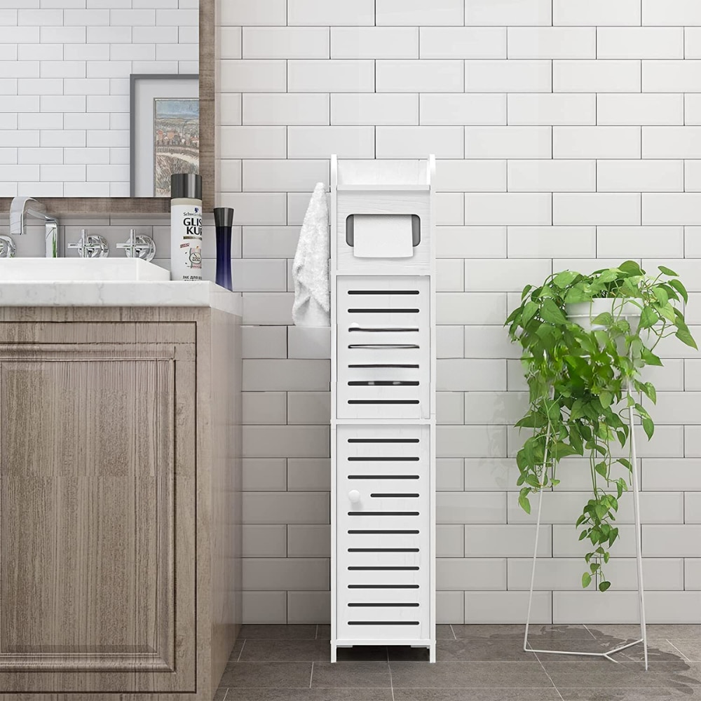 Dulap Baie Modern 2 Usi si 4 polite de depozitare, cu Suport pentru ...