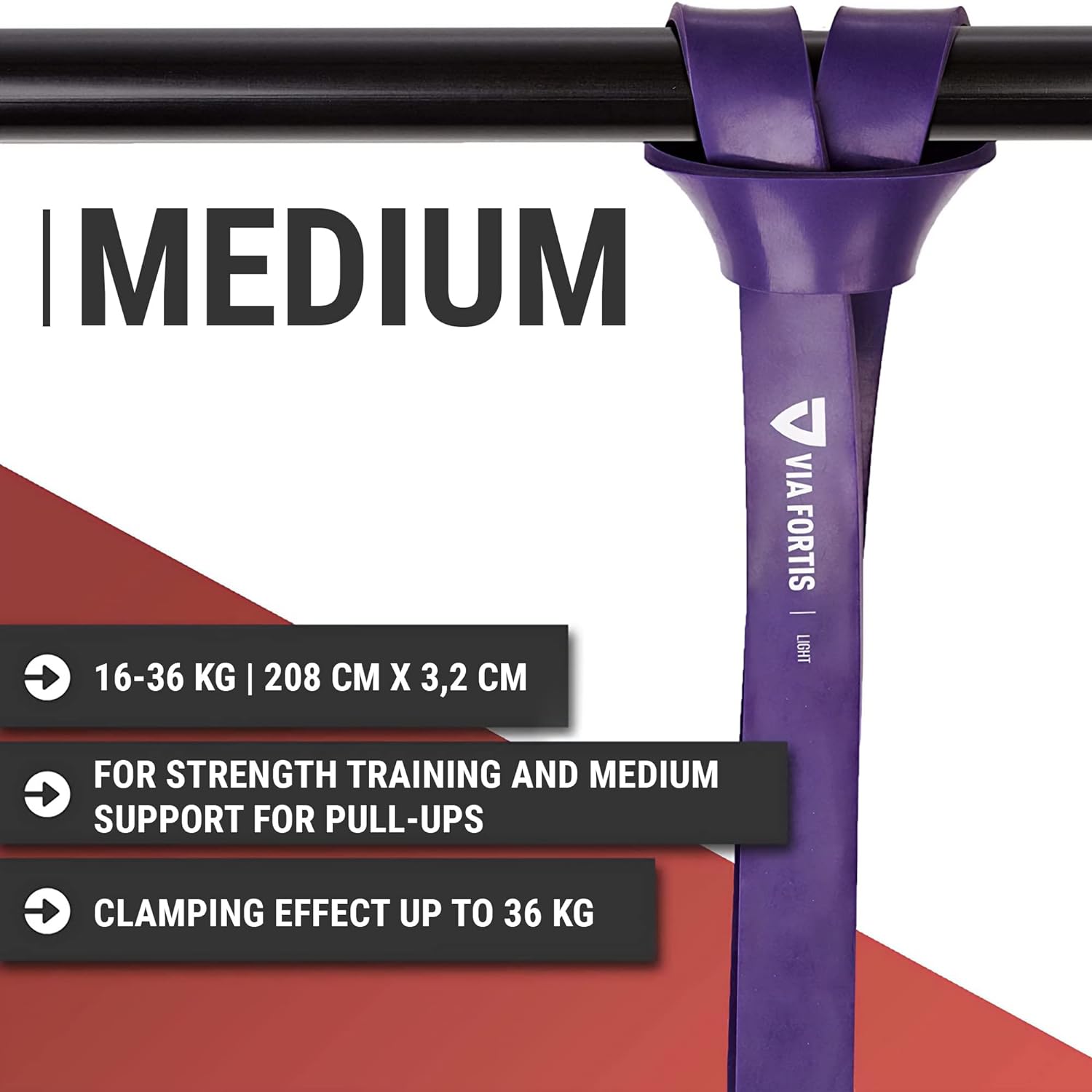 Дълга еластична лента VIA FORTIS, Ultra Light, съпротивление, премиум ...