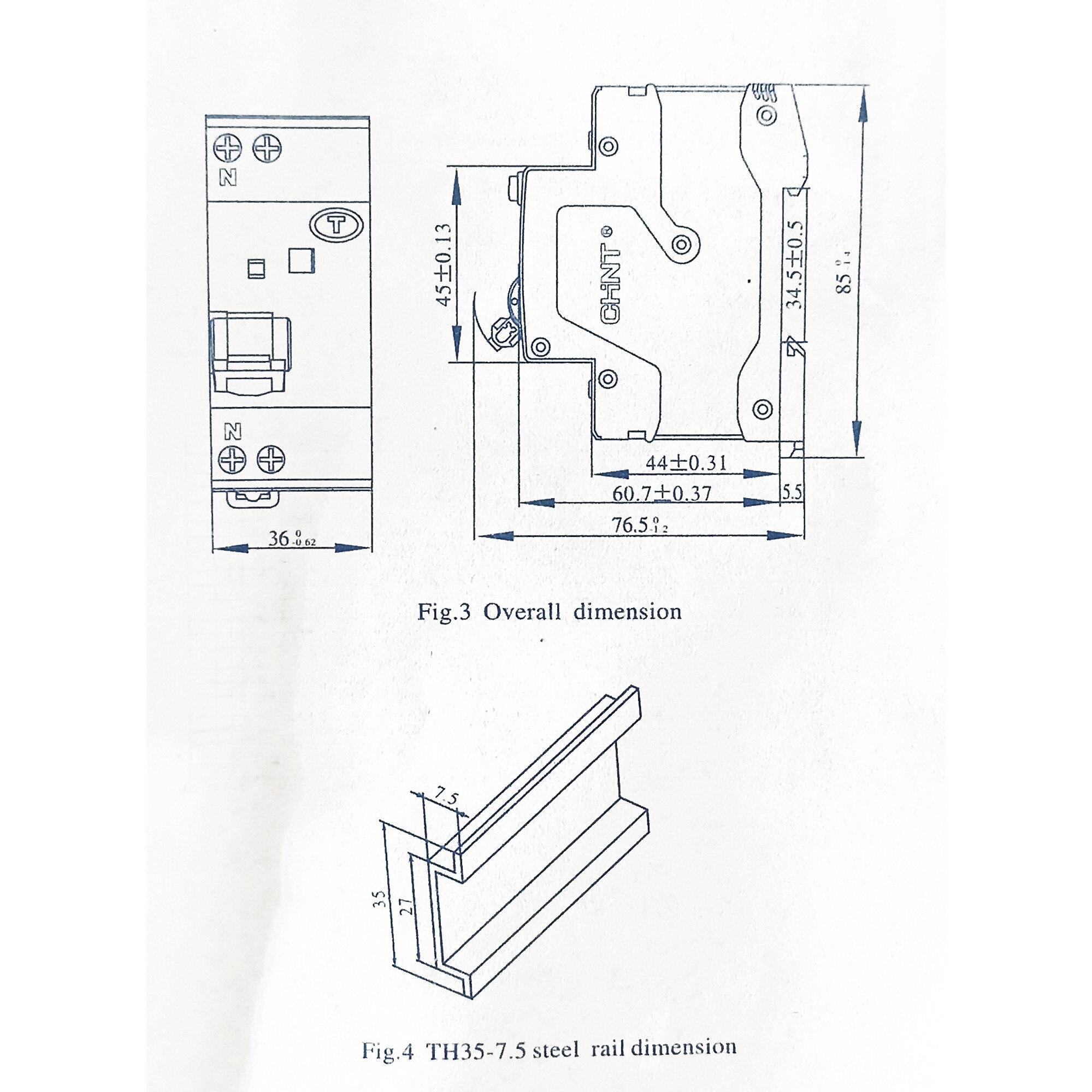 Siguranta automata cu protectie diferentiala de tip Disjunctor Chint NBH8LE, 25A, 1P+N, C 30MA ...