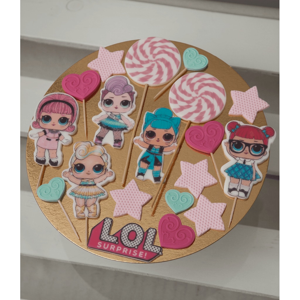 Set 19 decoratiuni pentru tort, LOL SURPRISE 2D, Multicolor - eMAG.ro