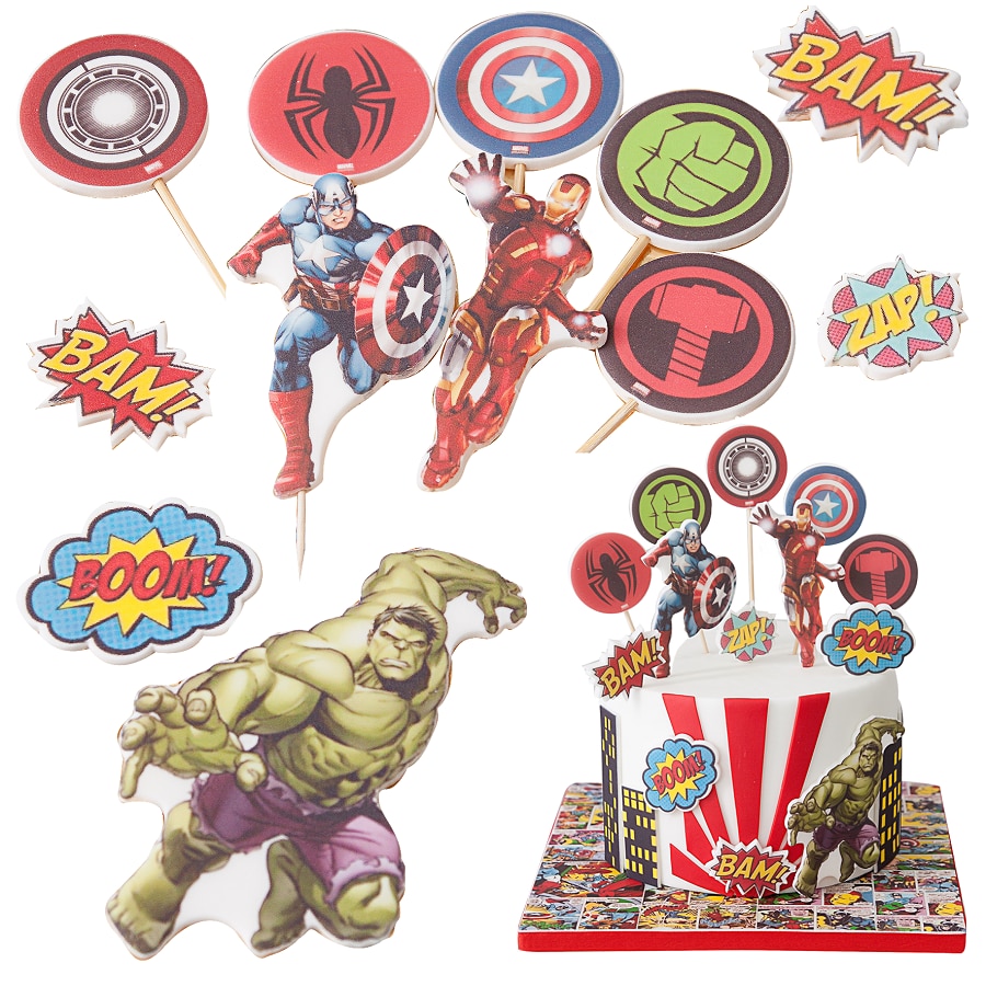 Set 13 decoratiuni/figurine tort, Avengers Marvel, Multicolor - eMAG.ro