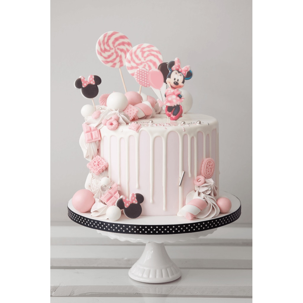 Set 17 decoratiuni tort Minni Mouse, Multicolor - eMAG.ro