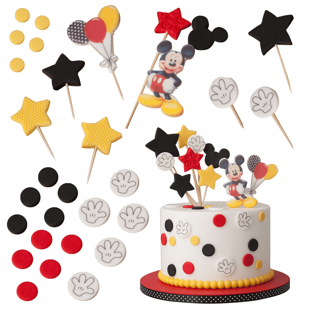 Set 30 decoratiuni pentru tort, Mickey Mouse, 2D - eMAG.ro