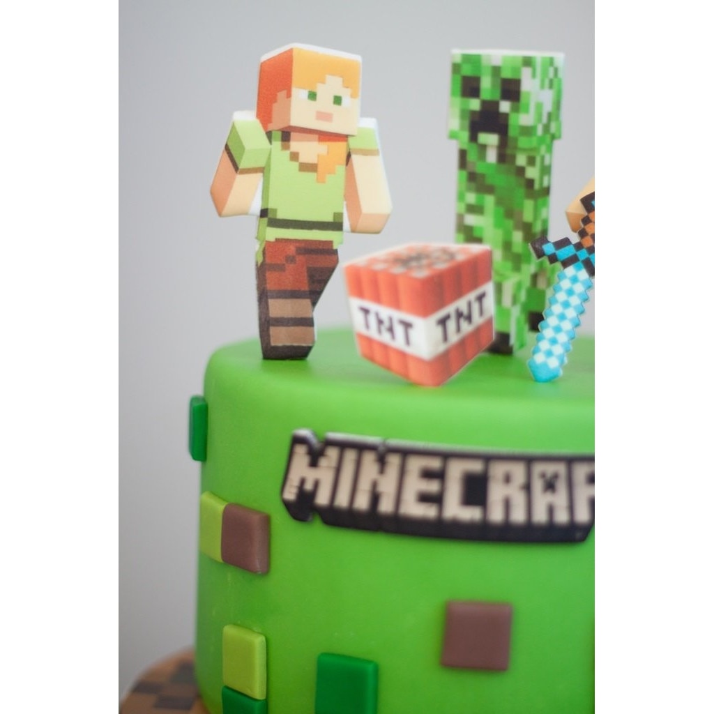 Set 21 decoratiuni pentru tort, Minecraft - eMAG.ro