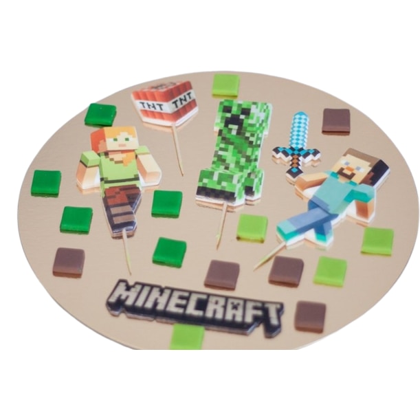 Set 21 decoratiuni pentru tort, Minecraft - eMAG.ro