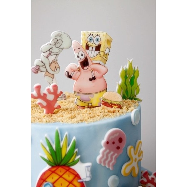 Set 18 decoratiuni pentru tort, SpongeBob, Multicolor - eMAG.ro