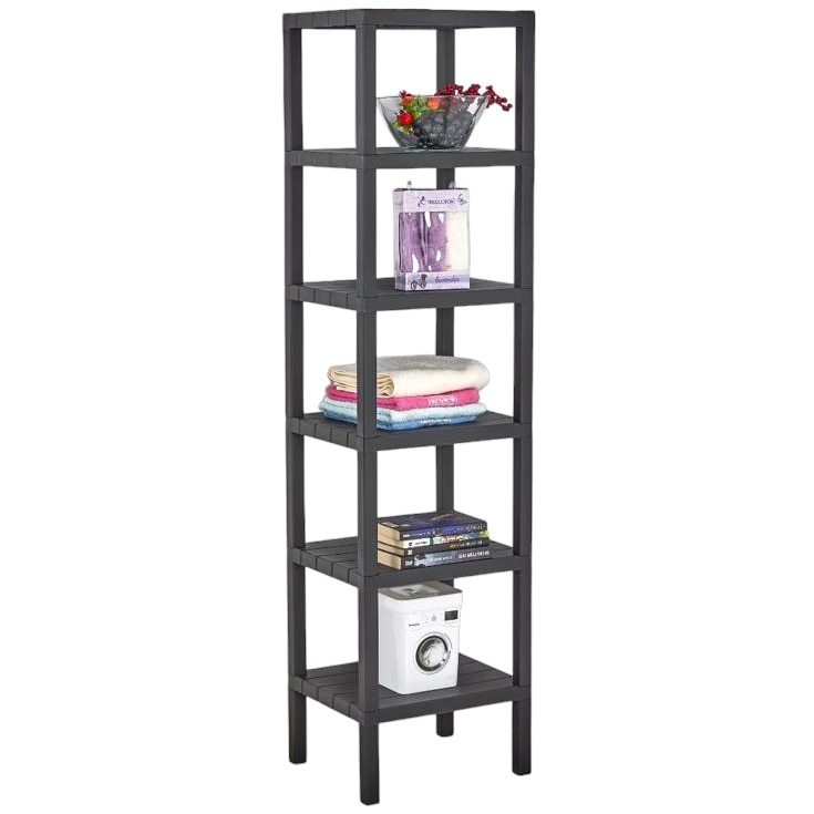 Raft universal, Niovel® RFT etajera cu 6 polite, 152x38x33 cm, Negru ...