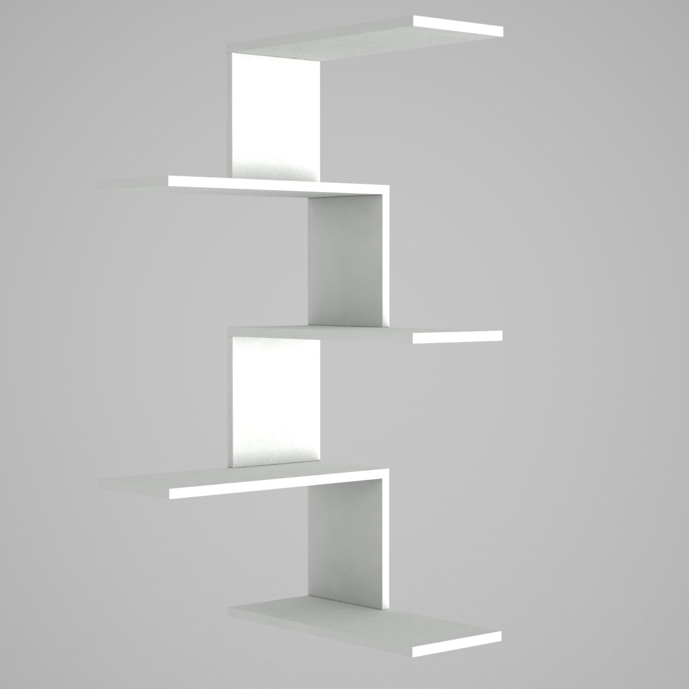 Etajera de perete pentru colt UnicUtil, 52 x 52 x 109 cm, Alb - eMAG.ro