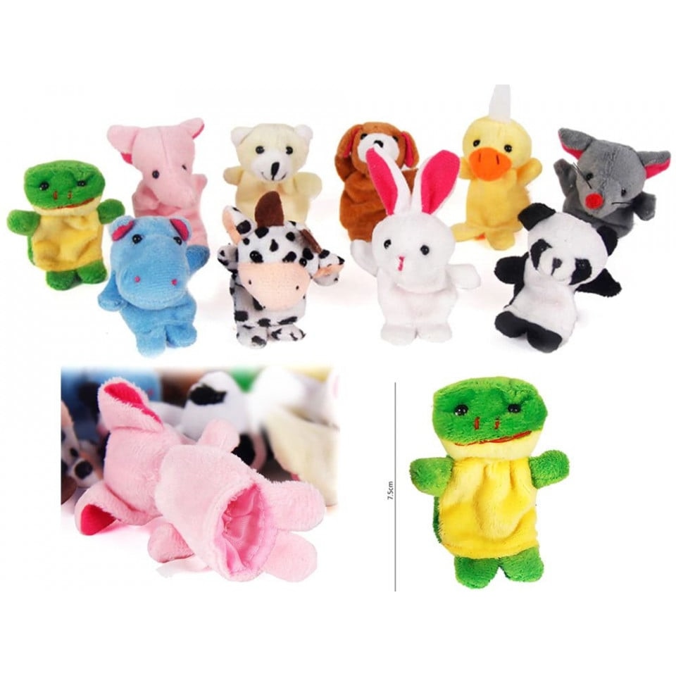 Set 10 figurine de plus, Finger Animals, 5 cm - eMAG.ro