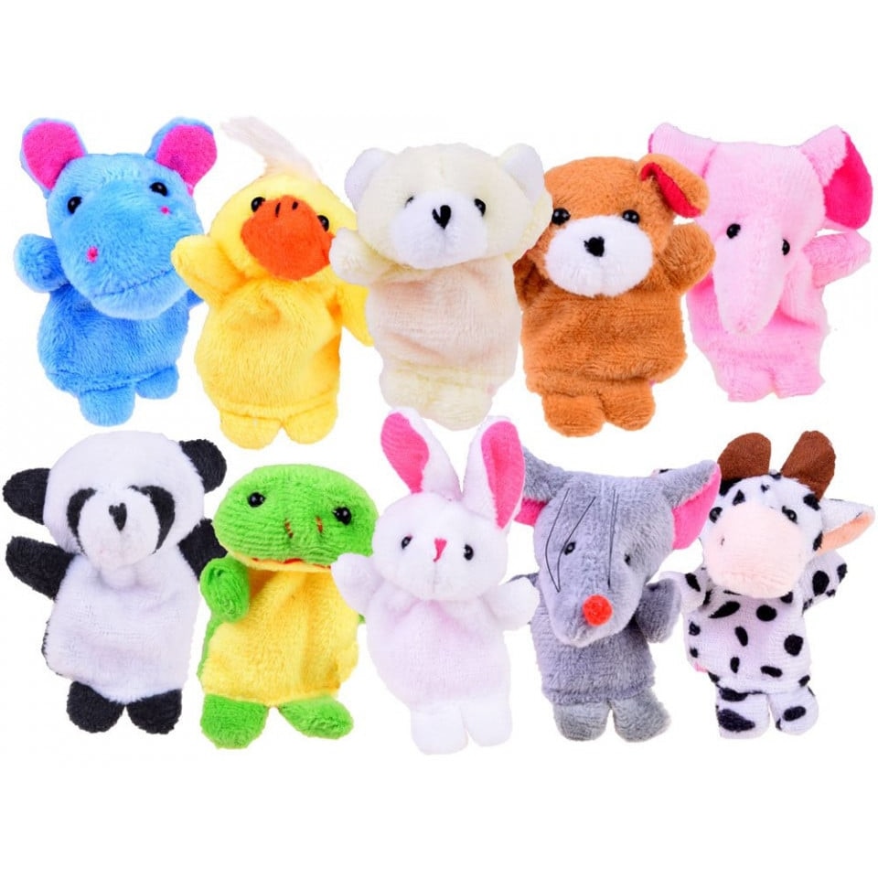 Set 10 figurine de plus, Finger Animals, 5 cm - eMAG.ro