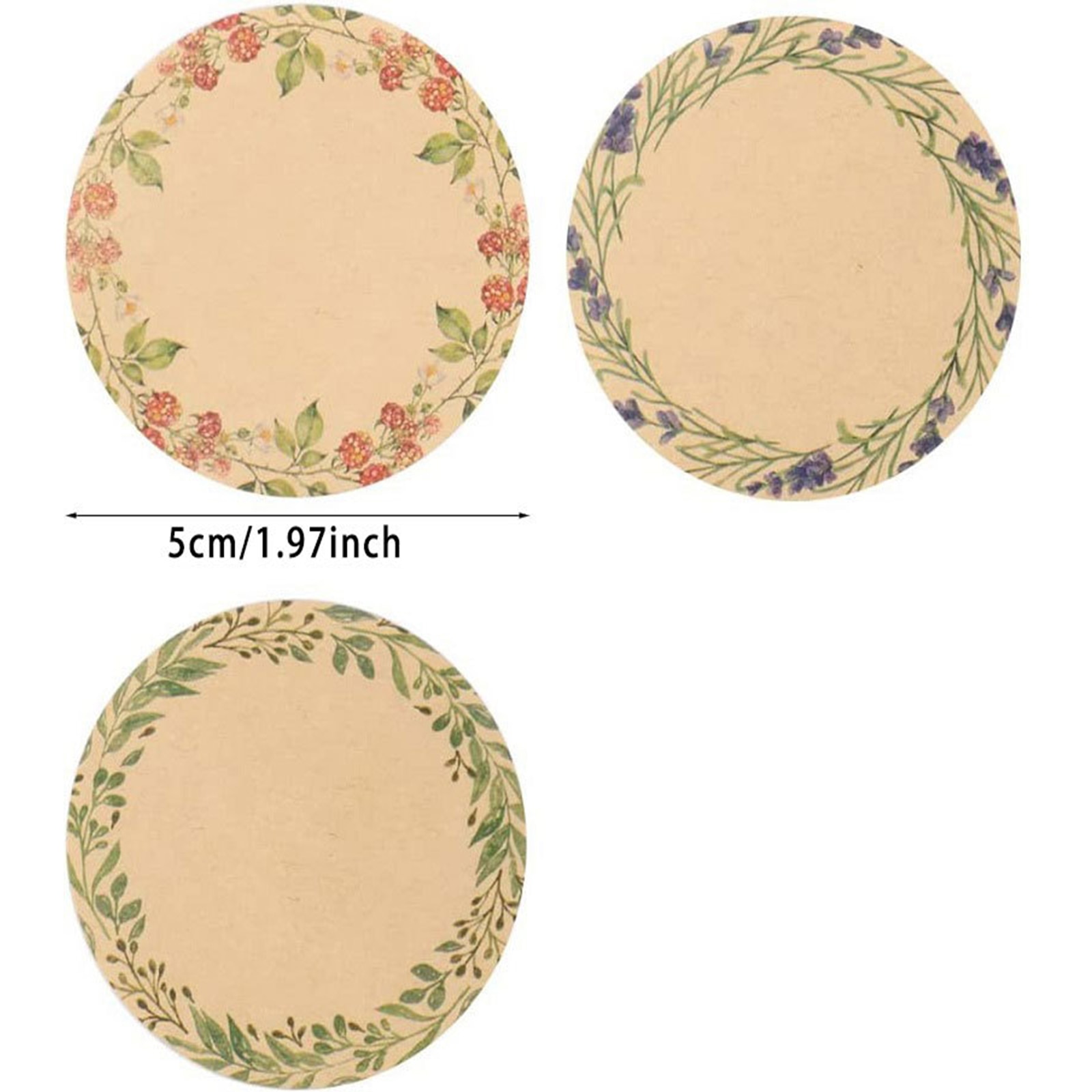 Set 500 etichete autoadezive, NUODWELL, Cu 3 tipuri diferite de modele de modele de ghirlande ...