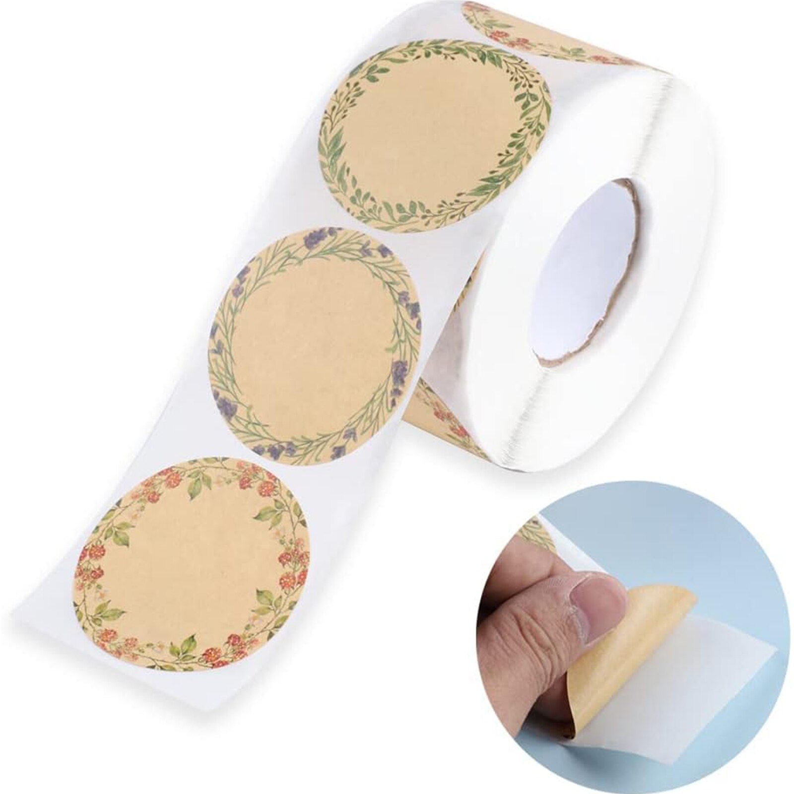 Set 500 etichete autoadezive, NUODWELL, Cu 3 tipuri diferite de modele de modele de ghirlande ...