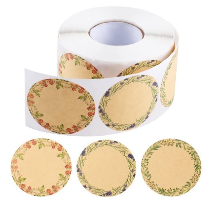 Set 500 etichete autoadezive, NUODWELL, Cu 3 tipuri diferite de modele de modele de ghirlande ...