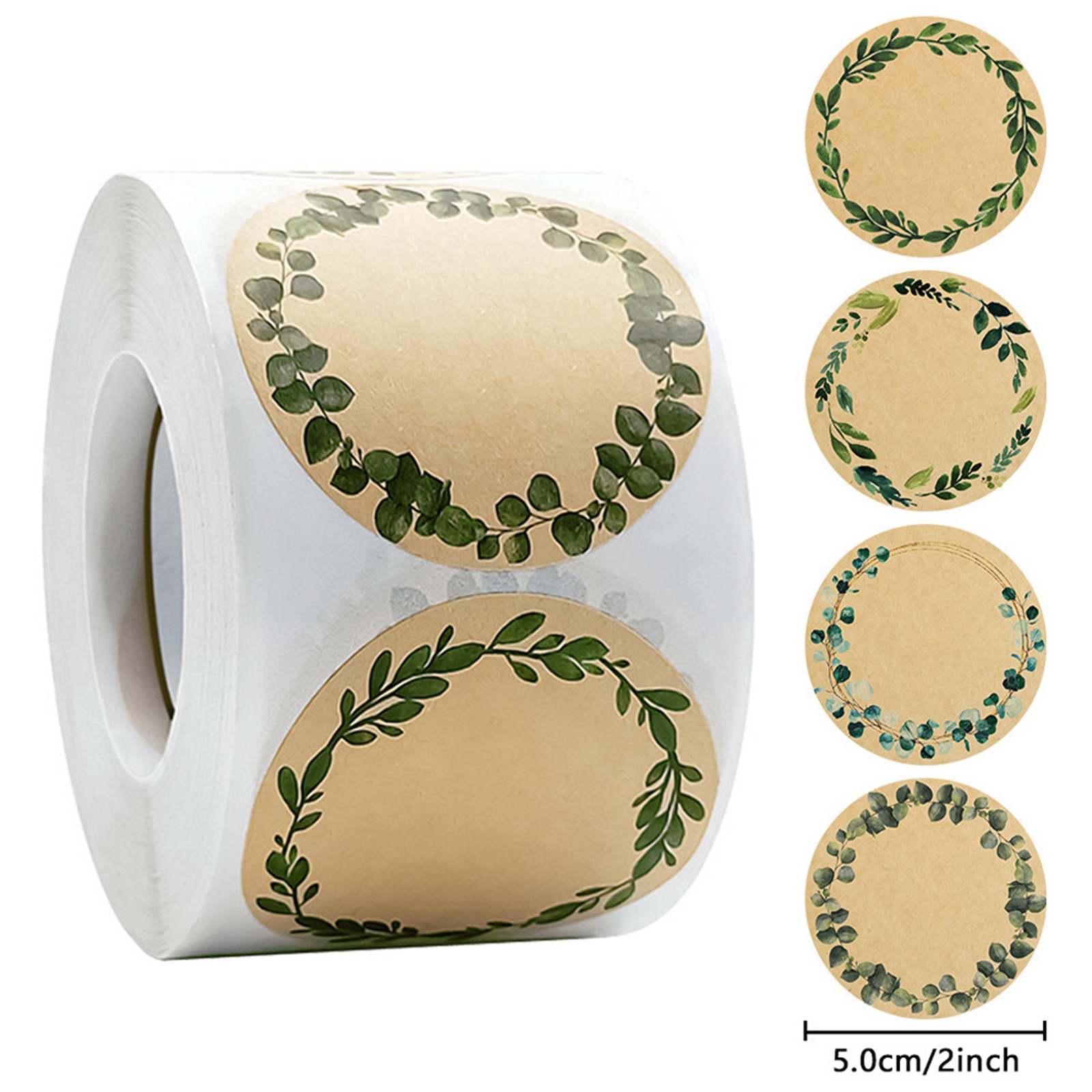 Set 500 etichete autoadezive, NUODWELL, Cu 4 stiluri diferite de model botanic, Usor de scris pe ...