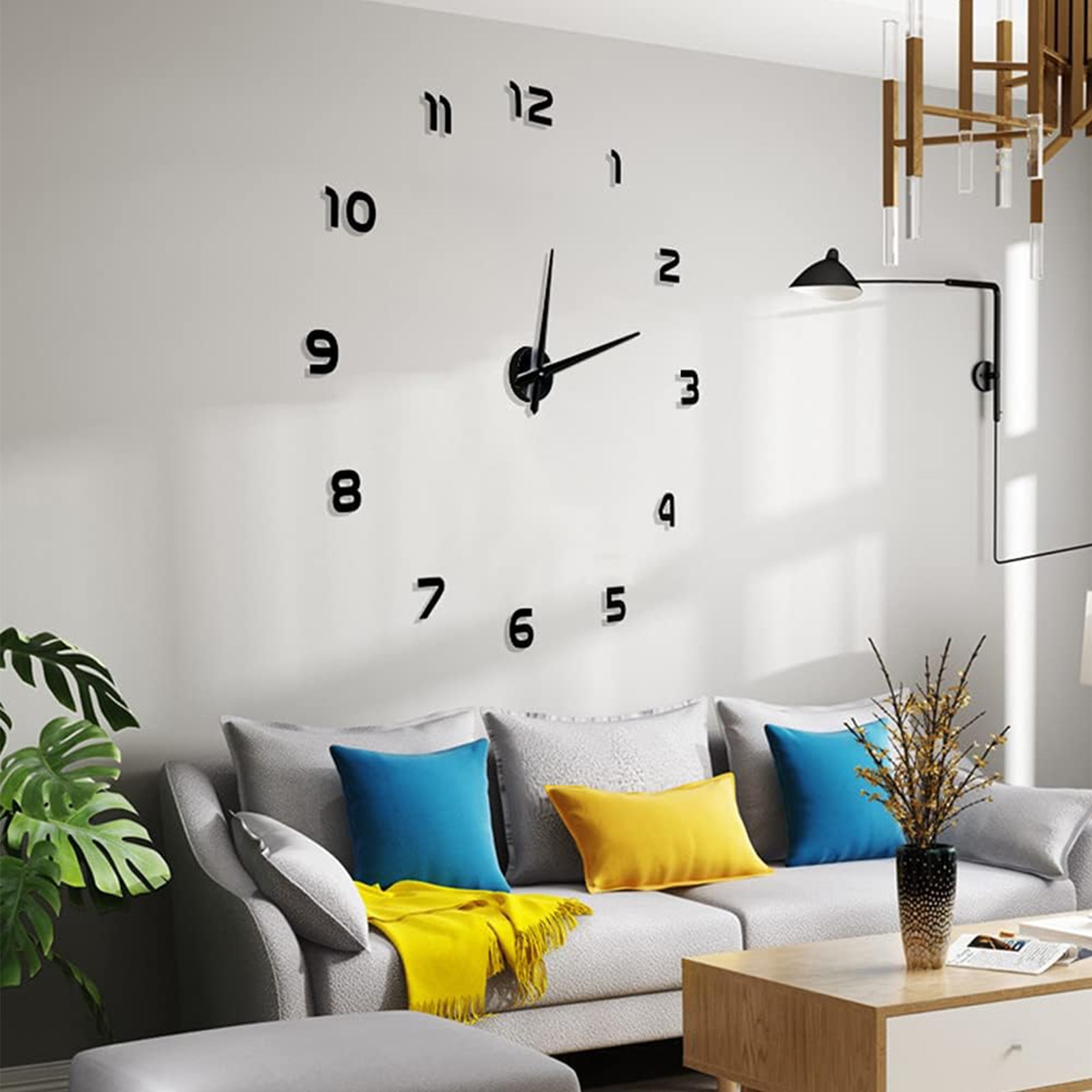 Ceas decorativ pentru perete, NUODWELL, Efect 3D, Usor de instalat ...