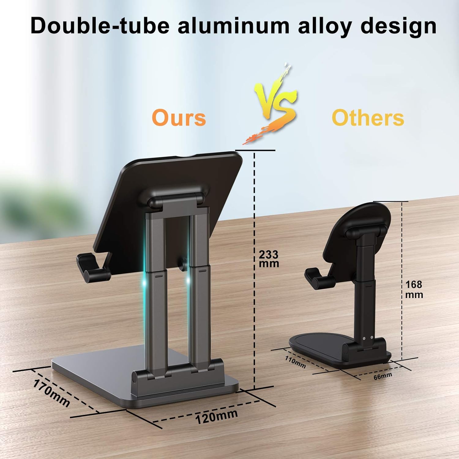 Suport tableta reglabil, JeiibrZui, Aluminiu/ABS, Negru - eMAG.ro