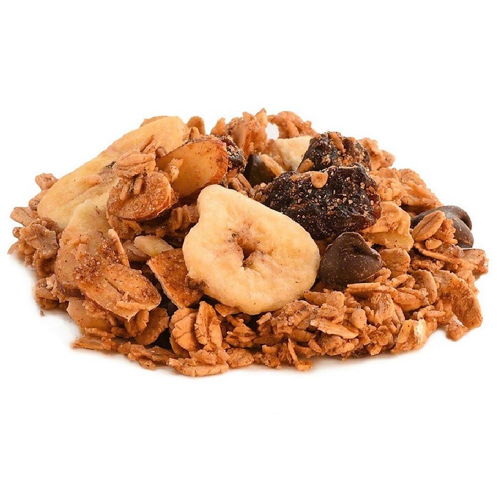 Granola din fulgi integrali de ovaz si grau, cu Ciocolata si Banane ...