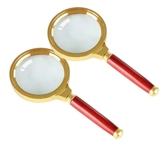 Set 2 Lupe zoom optic cu lentila din sticla 80 mm, maner, pentru citit ...