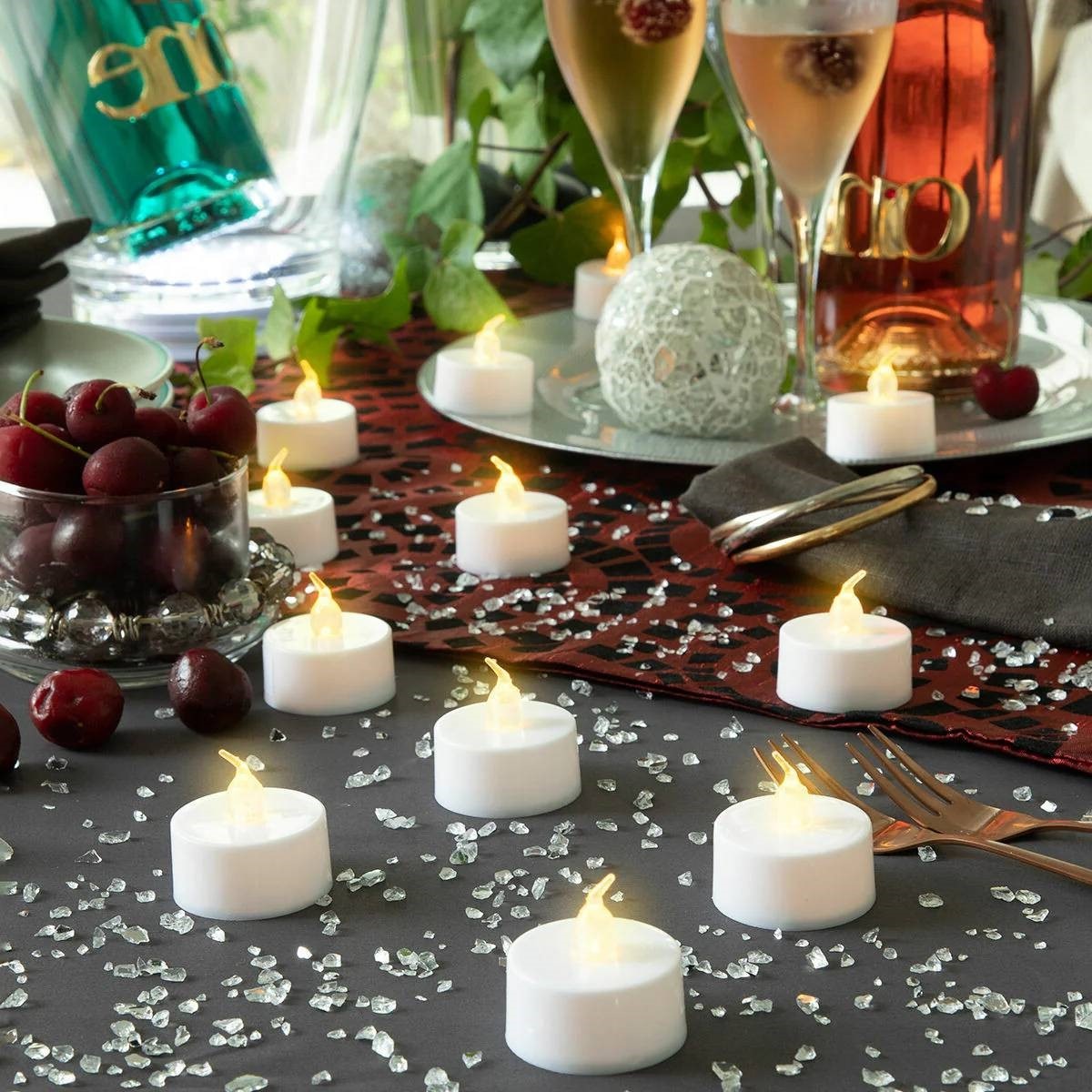 Set de 12 lumanari electrice cu LED, efect de flacara reala, lumina ...