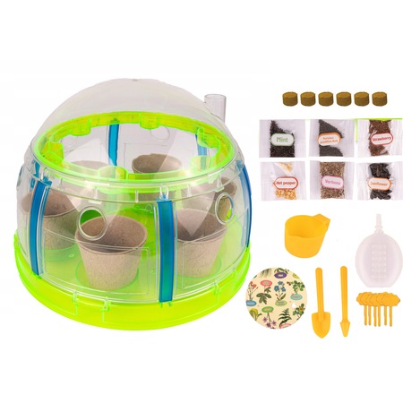 Kit educativ sera micul gradinar, Zola®, cu lumini, pentru cultivarea ...