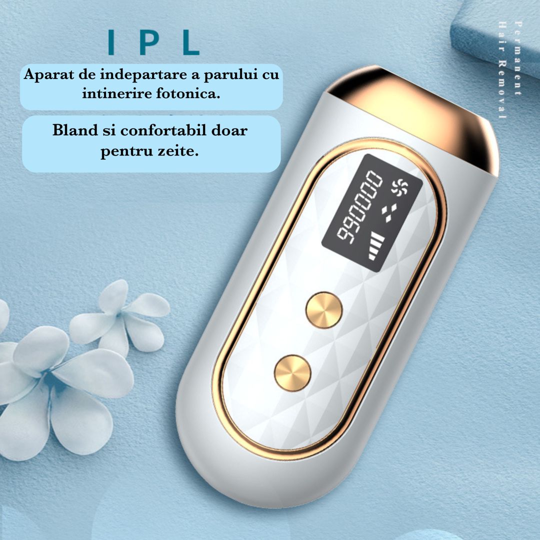 Epilator IPL PREMIUM, portabil, eficient, 990.000 Pulsatii, Display LCD ...