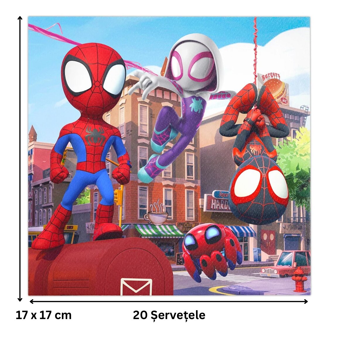 Set vesela pentru 10 copii, Miles Morales, Spider-man, Petrecere ...