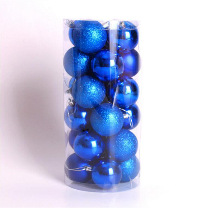 Set 24 globuri de Craciun albastre, 4 cm - eMAG.ro