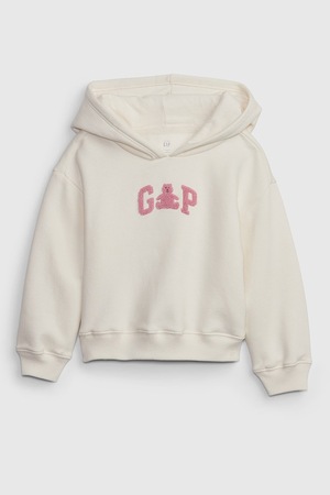 GAP, Худи със свободна кройка и лого, Мръснобял, Розов, 105 CM - eMAG.bg