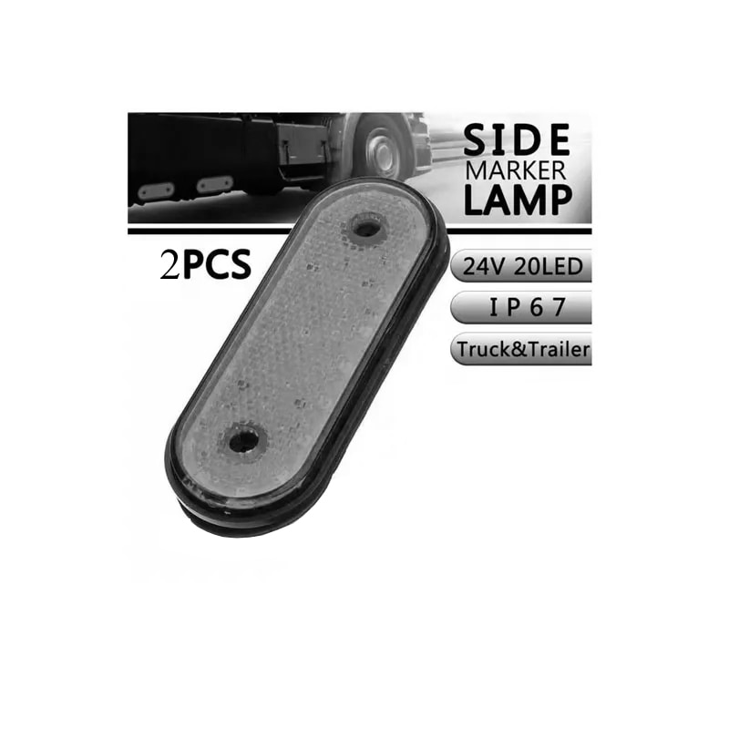 Lampa gabarit catadioptru cu LED 12V/24V, set 2buc - Alb Dungi - eMAG.ro