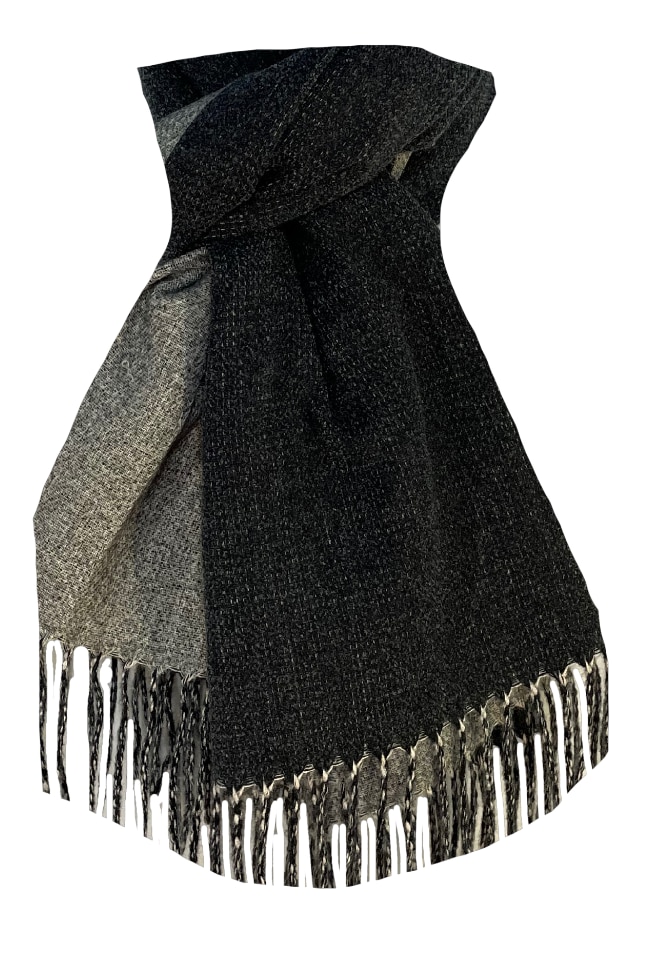 Fular tip sal, cu doua fete uni, Dacali, negru glossy, 185x75 cm - eMAG.ro