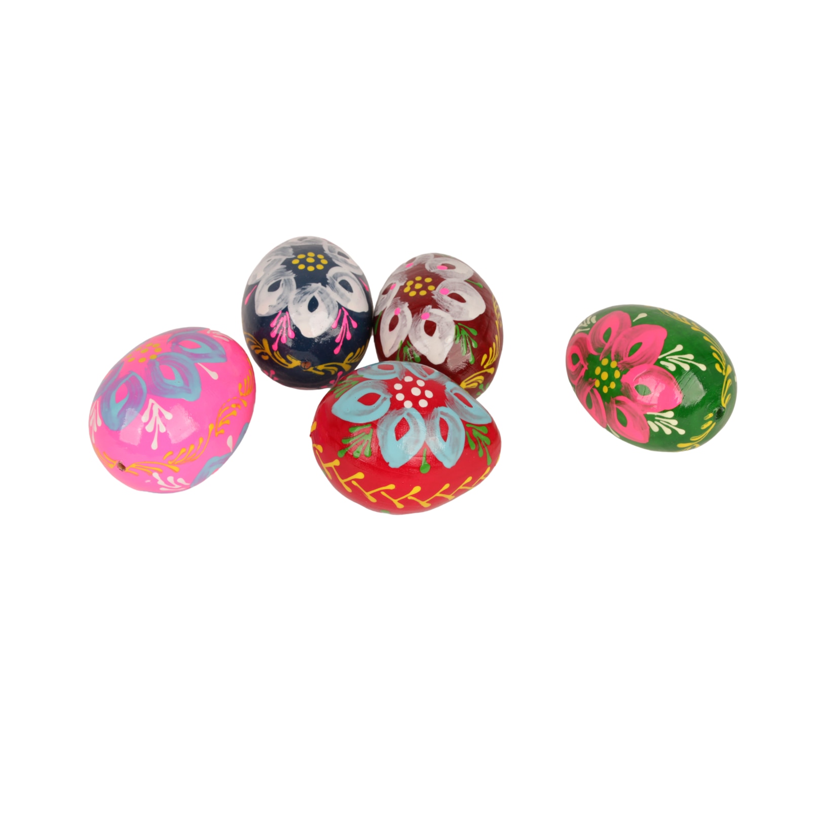 Set 5 oua de Paste, Woodcarver, Lemn, Multicolor - eMAG.ro