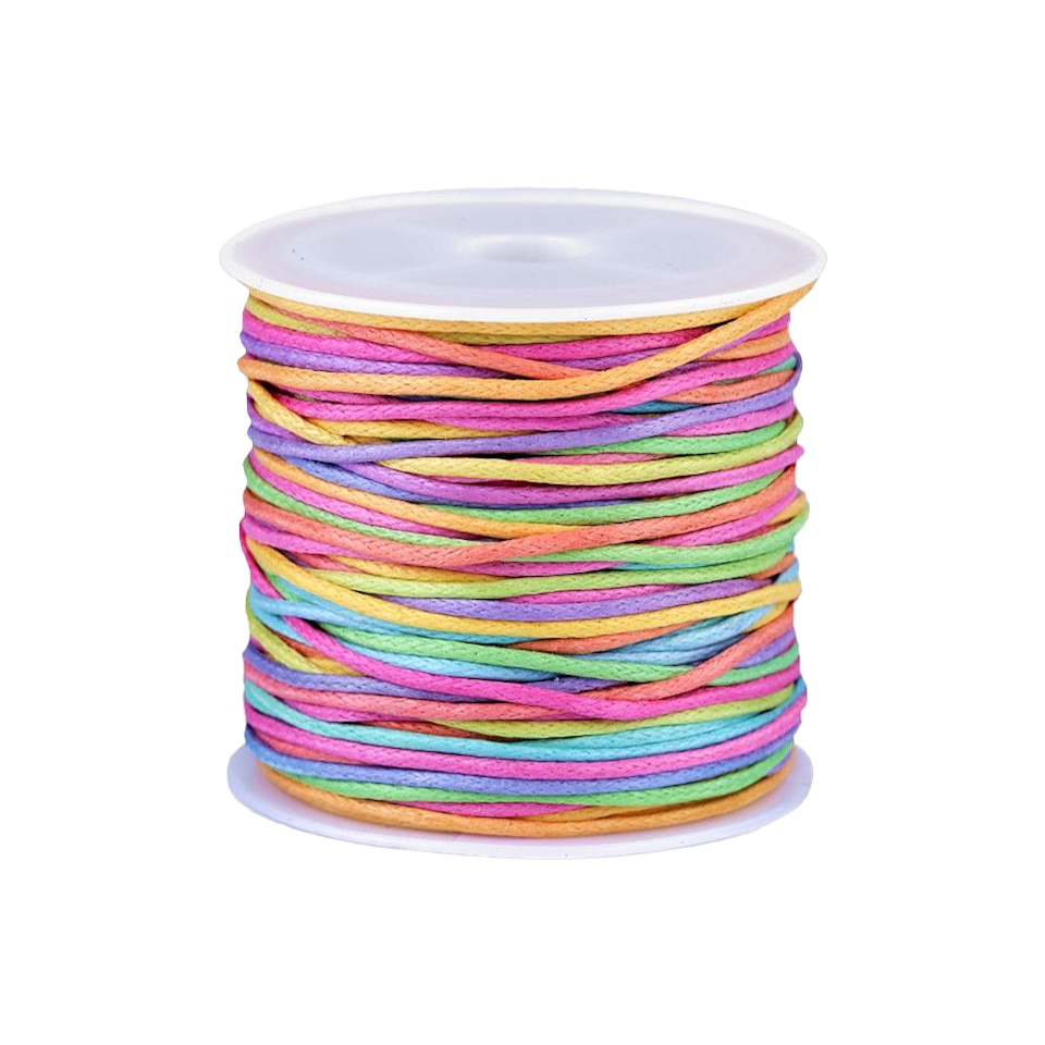 Snur curcubeu din bumbac, diametru 1 mm, lungime 20 m, Roz - eMAG.ro