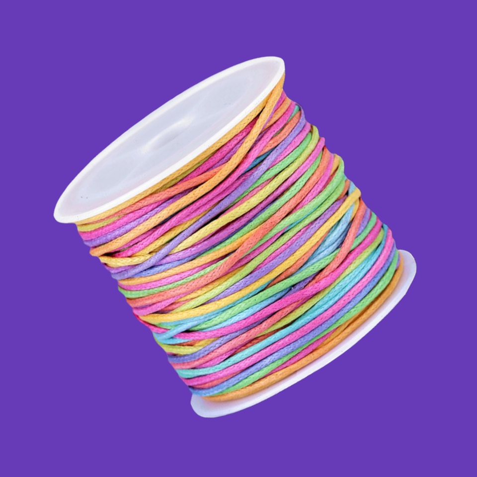 Snur curcubeu din bumbac, diametru 1 mm, lungime 20 m, Roz - eMAG.ro