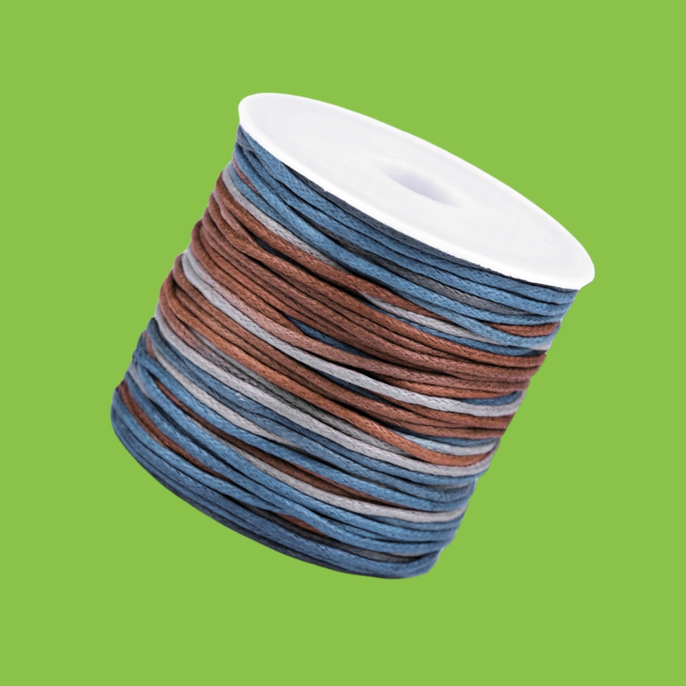 Snur curcubeu din bumbac, diametru 1 mm, lungime 20 m, Maro - eMAG.ro