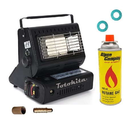 Set Incalzitor gaz portabil, 1300W camping, Rezerva butelie gaz, Dubla ...