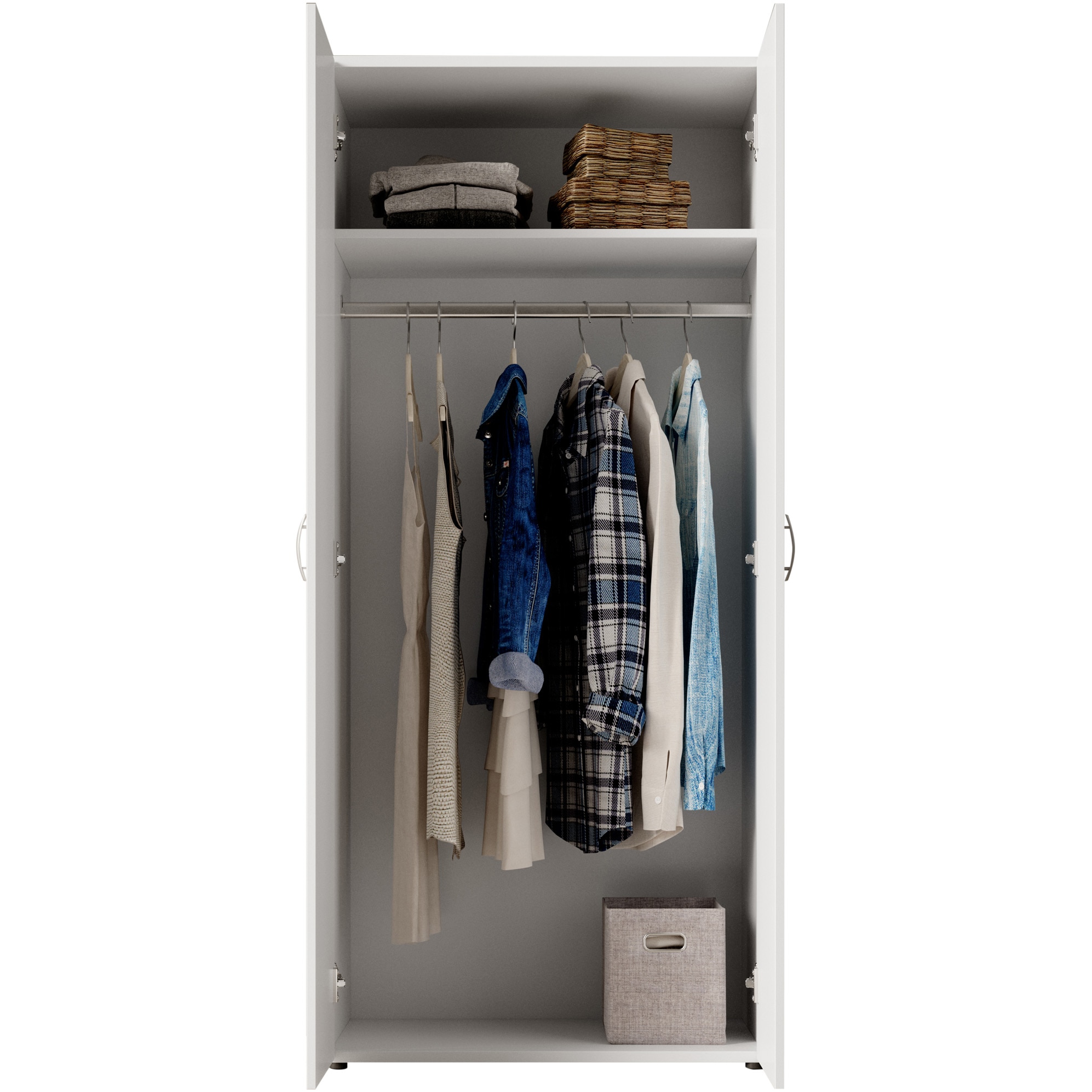 Dulap Base 2, 2 usi, 81x177x52 cm, PAL, Culoare Alb - eMAG.ro