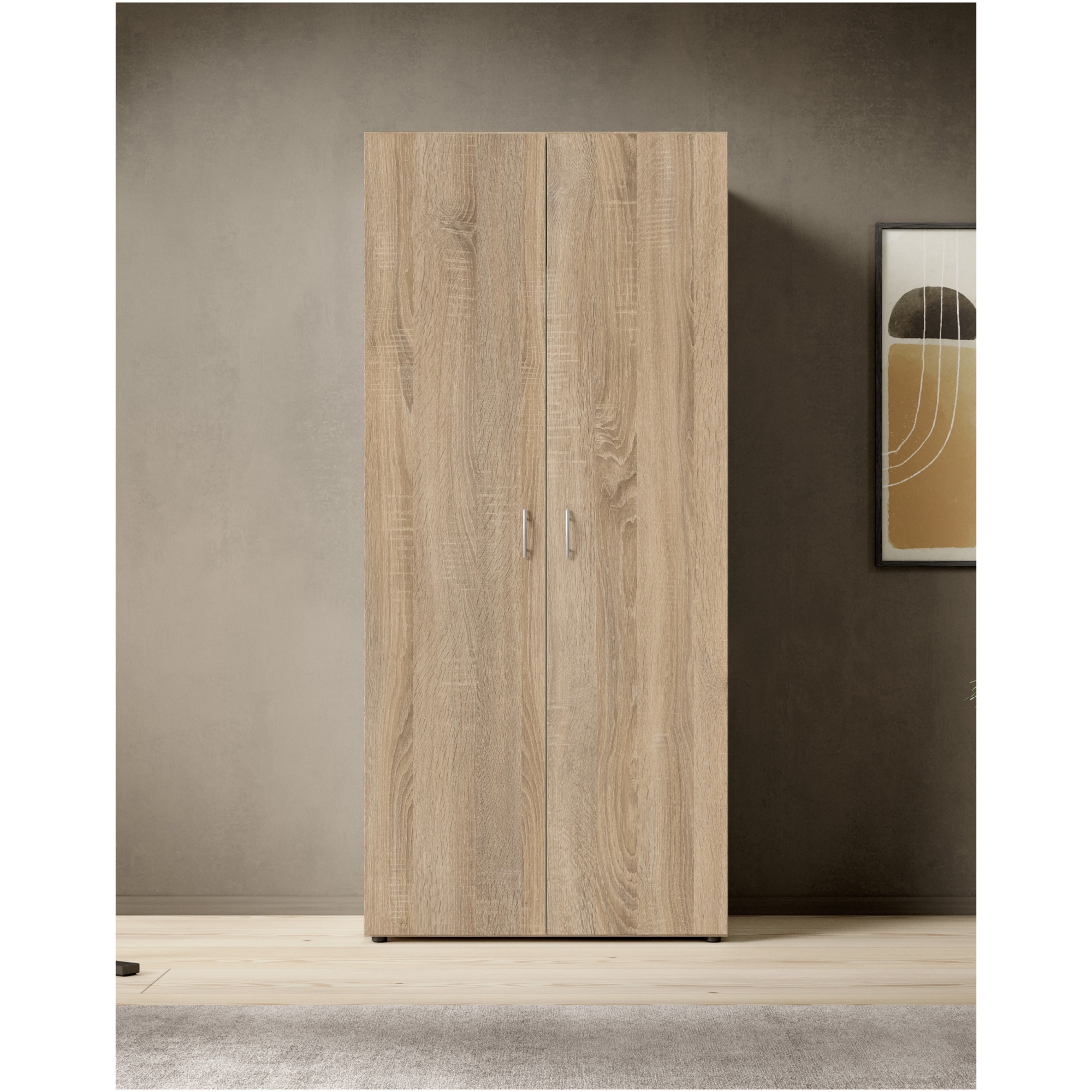 Dulap/Dressing Base 2, 2 usi, 81x177x52 cm, PAL, Culoare Sonoma - eMAG.ro