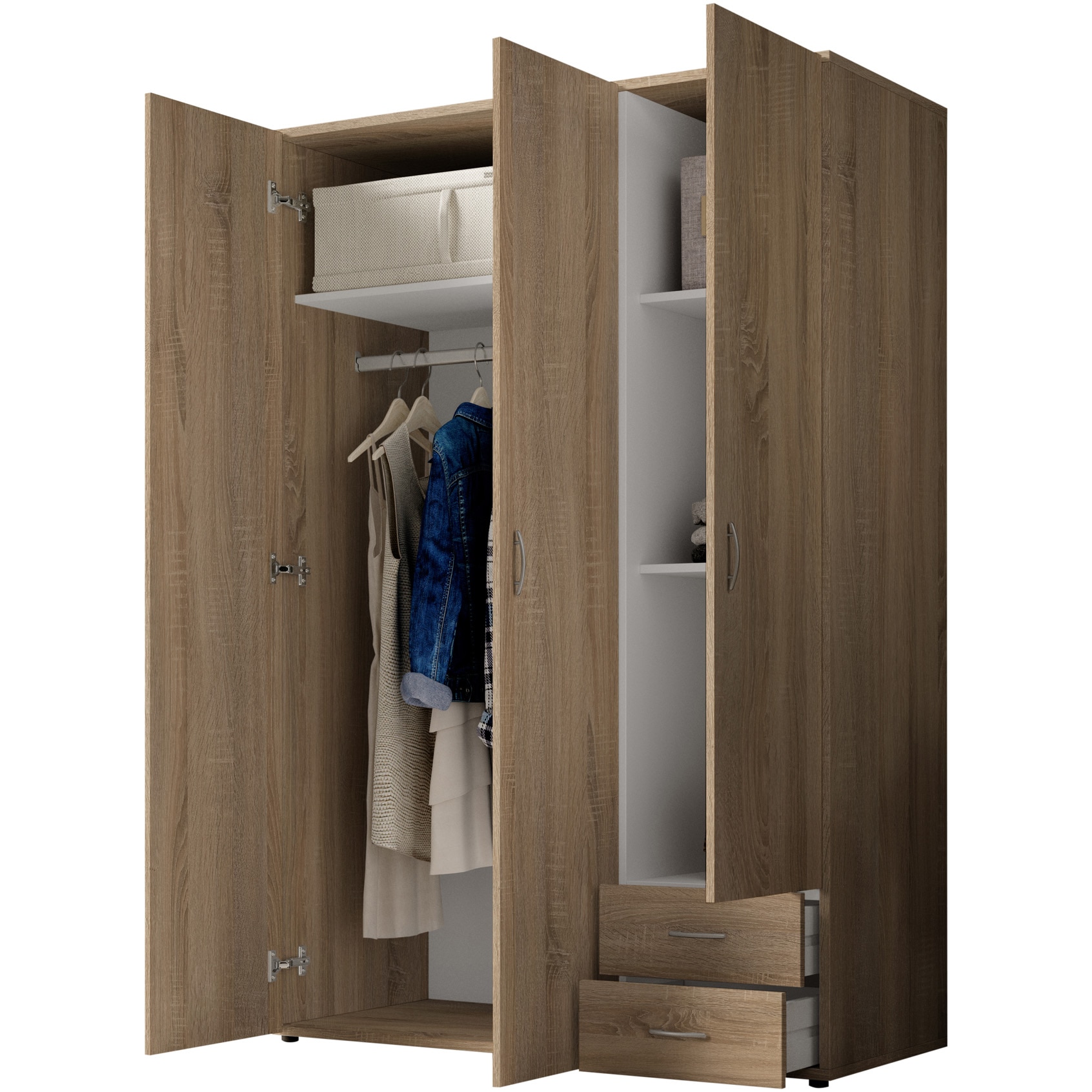 Dulap Base 3, 3 usi, 120x177x52 cm, PAL, Culoare Sonoma - eMAG.ro