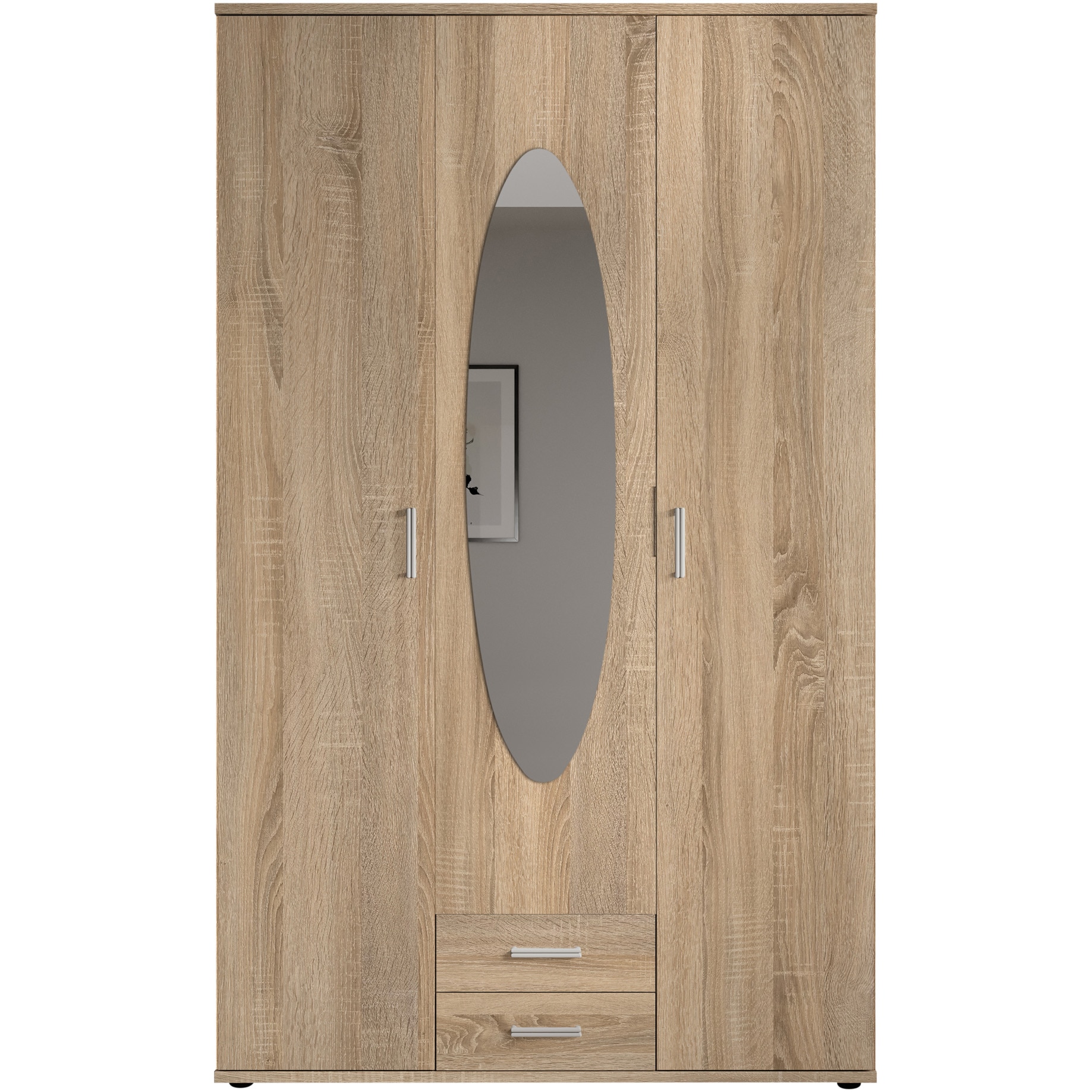 Dulap/Dressing Paul 3, 120x55x195 cm, 3 usi, 2 sertare, oglinda ...