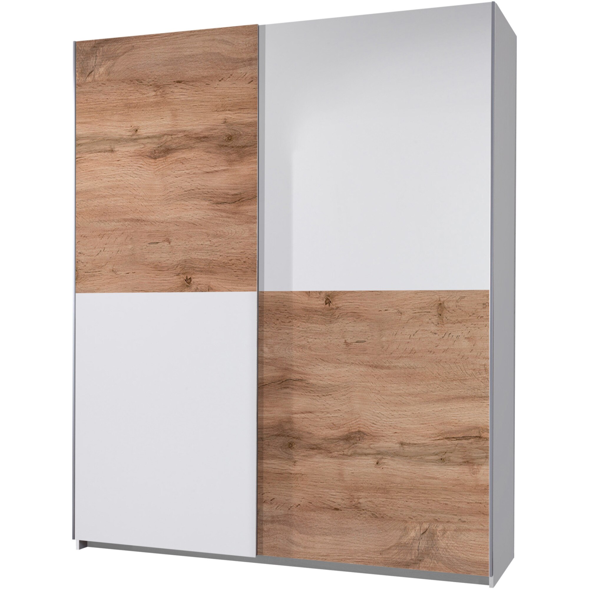 Dulap Time 2, 170x59x195 cm, 2 usi glisante, 1 polita si bara haine ...