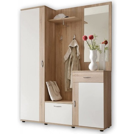 Cuier hol Patent, 145x29x184 cm, ansamblu 4 elemente, culoare Sonoma ...