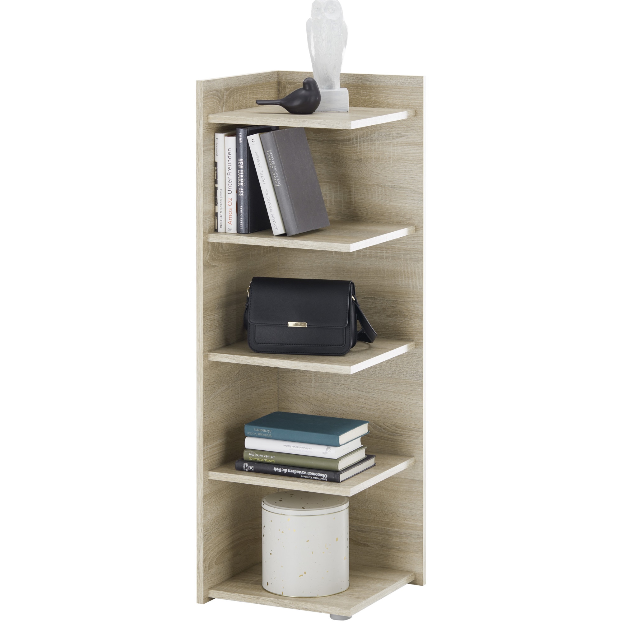 CORNER LUX sarokpolc, 5 rekeszes, Sonoma színű - eMAG.hu