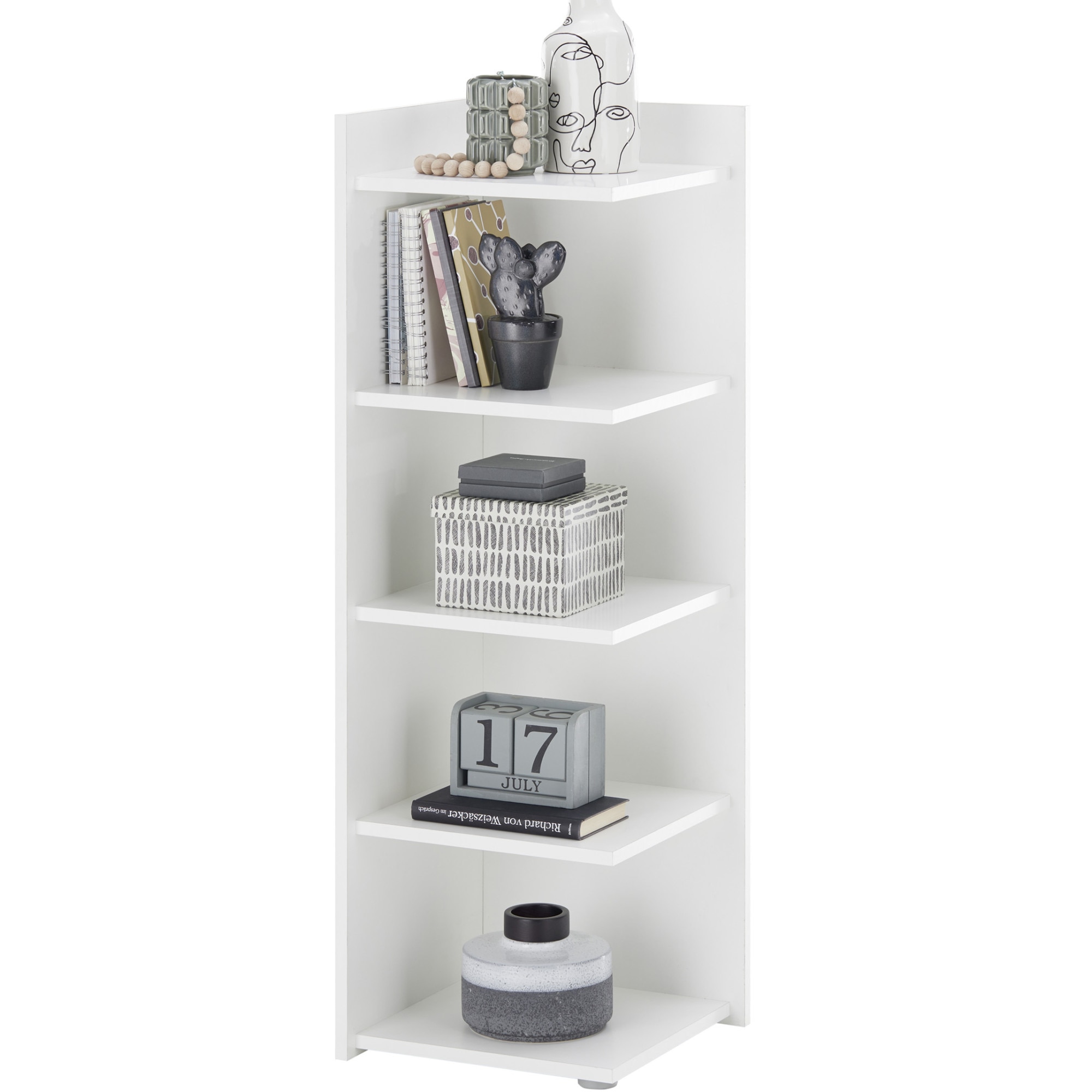 Etajera colt CORNER LUX, 5 compartimente, culoare alb - eMAG.ro