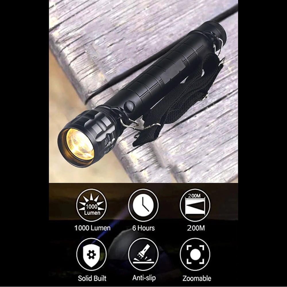 Lanterna LED, Lumina Puternica, Zoom Reglabil, Consum Redus de Energie ...